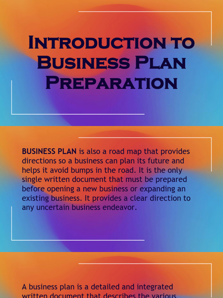 Introduction To Business Plan Preparation | PDF | Feasibility Study ...