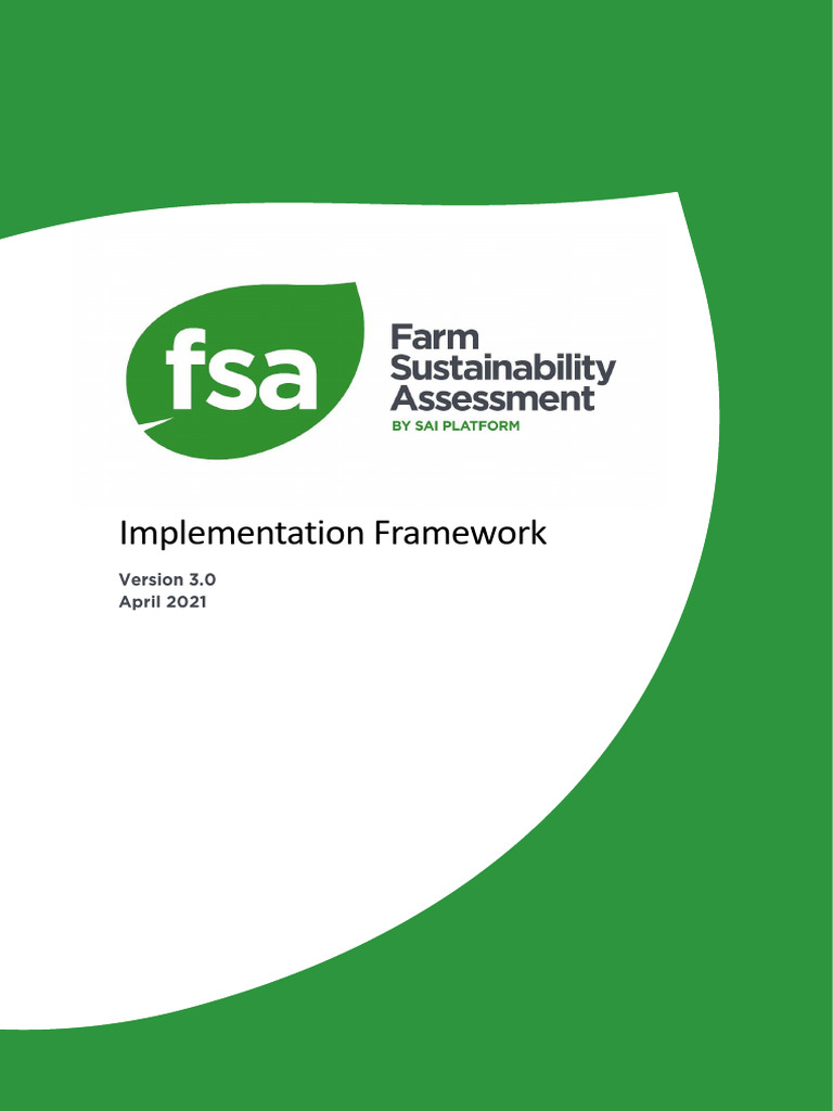 Fsa Implementation Framework V3 0 En Pdf Audit Supply Chain
