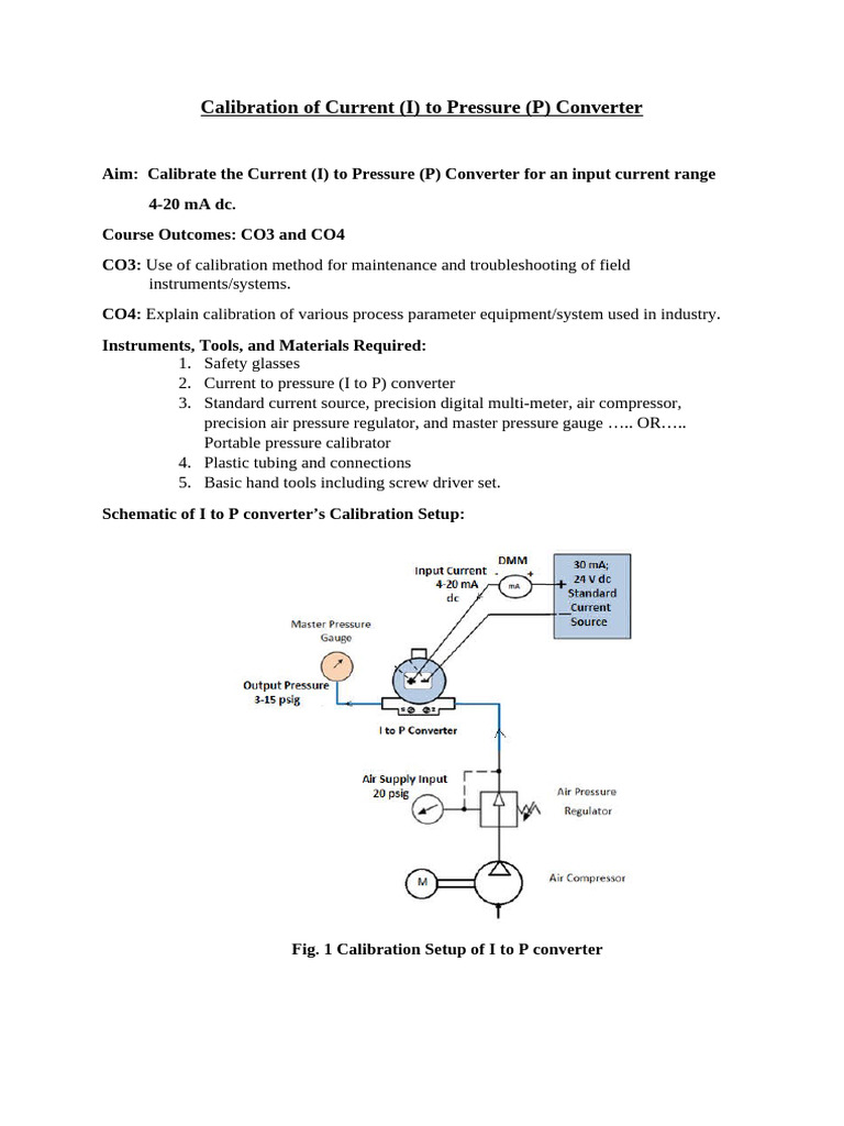 Calibrate I To P Converter | PDF | Calibration | Accuracy And Precision
