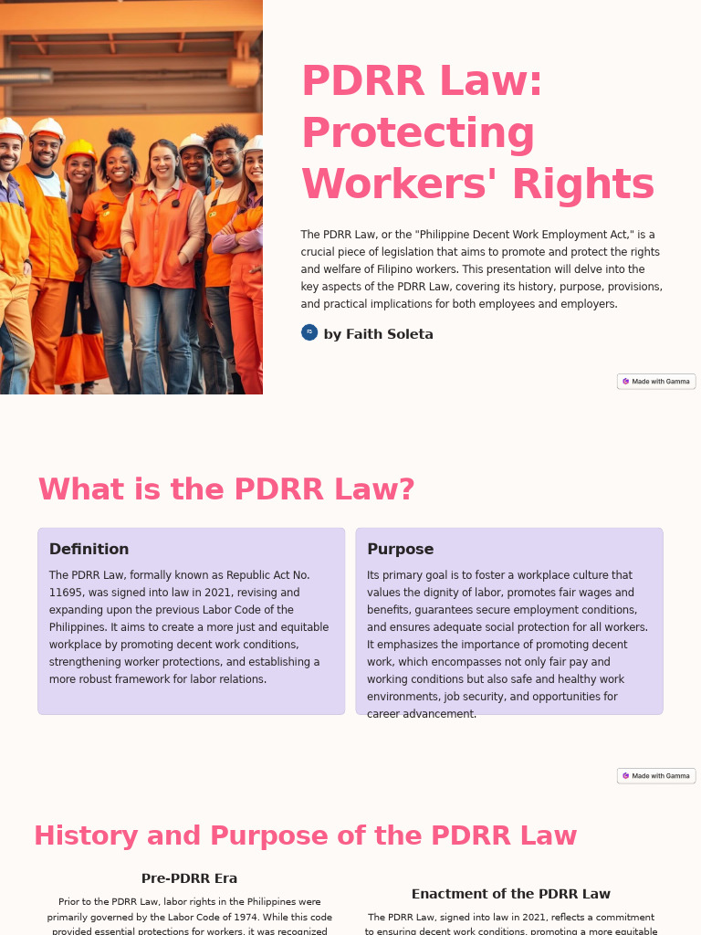 PDRR Law: Enhancing Workers' Rights | PDF | Cost Of Living | Employment