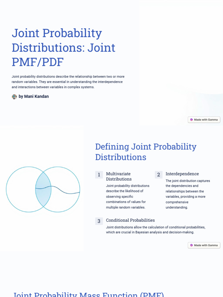Joint Probability Distributions Joint PMFPDF | PDF | Probability Distribution | Probability ...