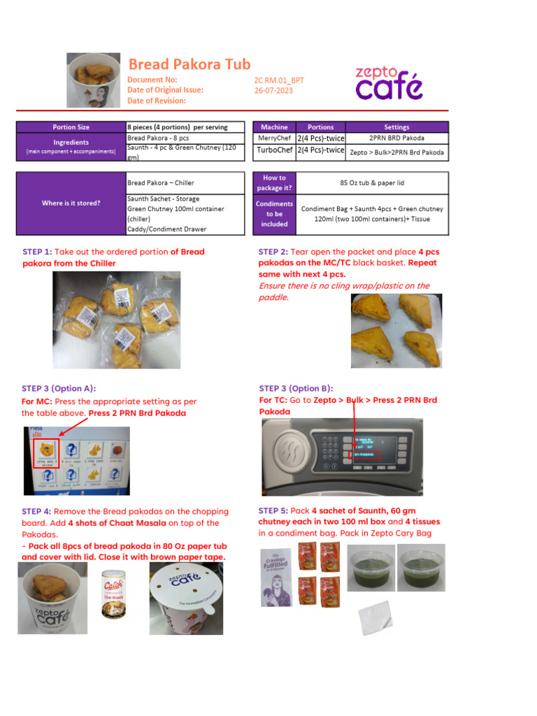 Bread Pakoda Tub-SOP | PDF | Cuisine | South Asian Cuisine