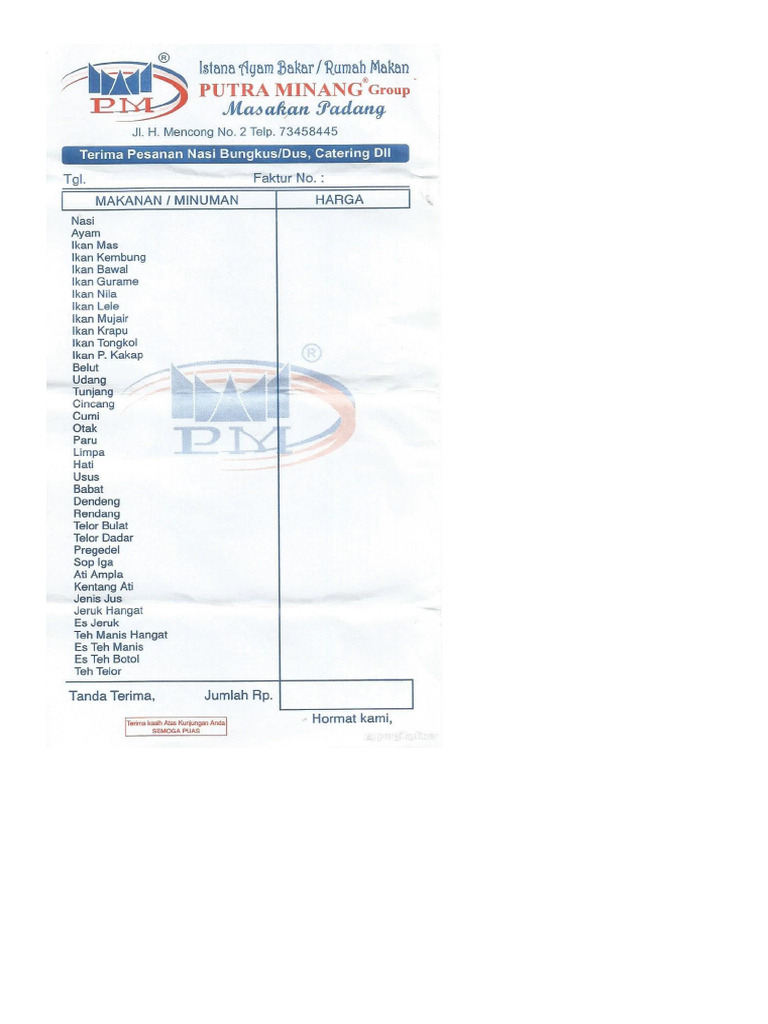 Bon Nasi Padang | PDF
