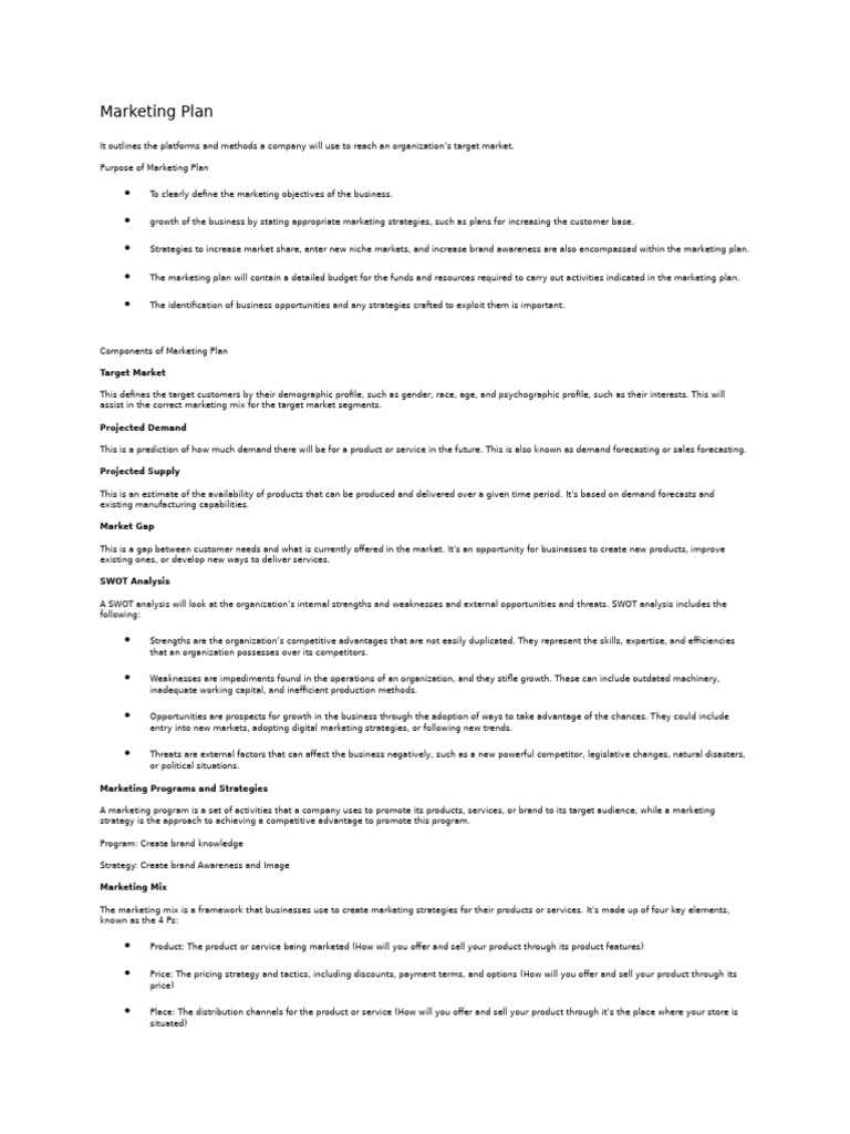 Comprehensive Marketing Plan Guide | PDF | Marketing | Marketing Strategy