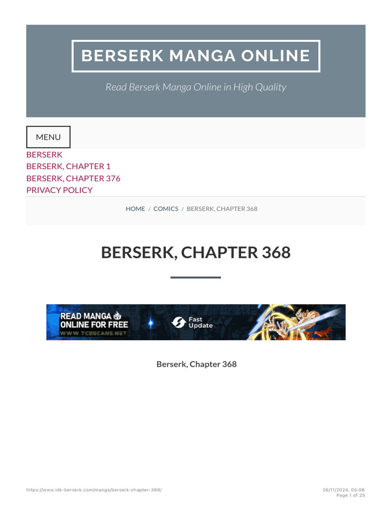 Berserk, Chapter 368 - Berserk Manga Online | PDF | Manga | Anime And Manga