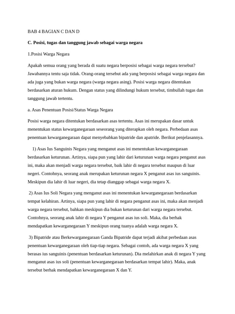 Kajian Buku PPKN BAB 4 BAGIAN C DAN D | PDF