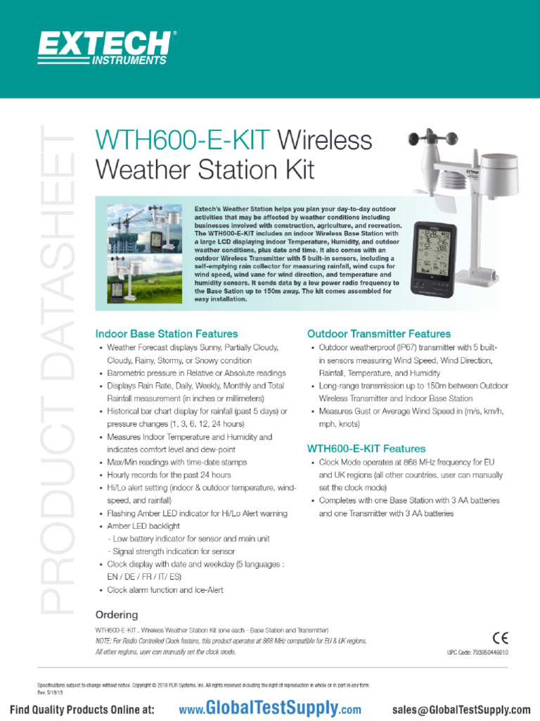 Wind Vane-Barometer - WTH00 E Kit | PDF