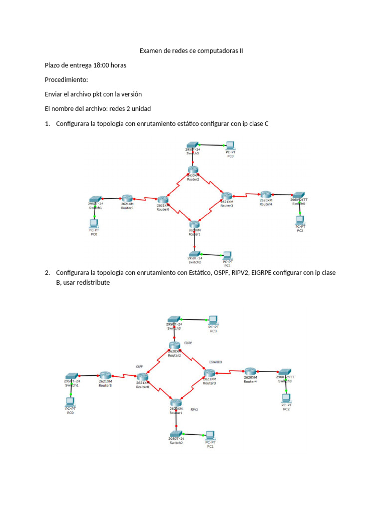 Examen de Redes de Computadoras II | PDF