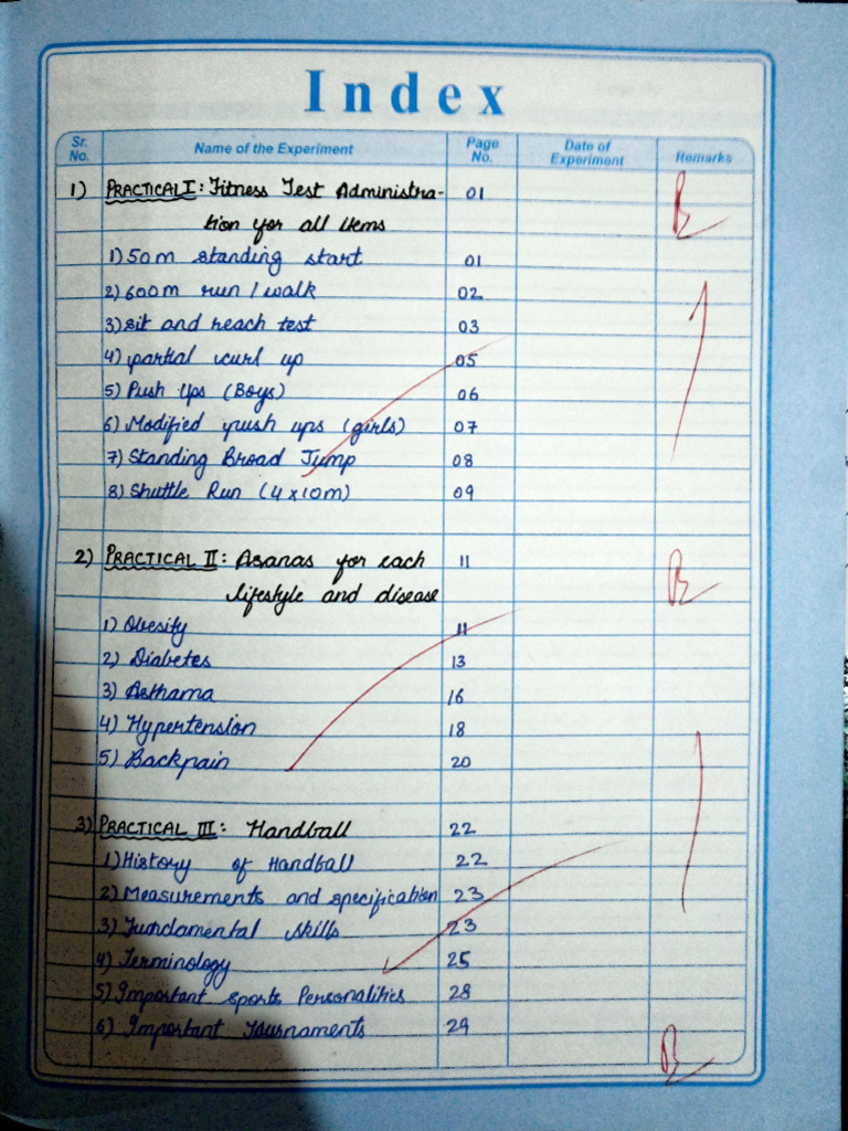 Physical Education Practical File | PDF