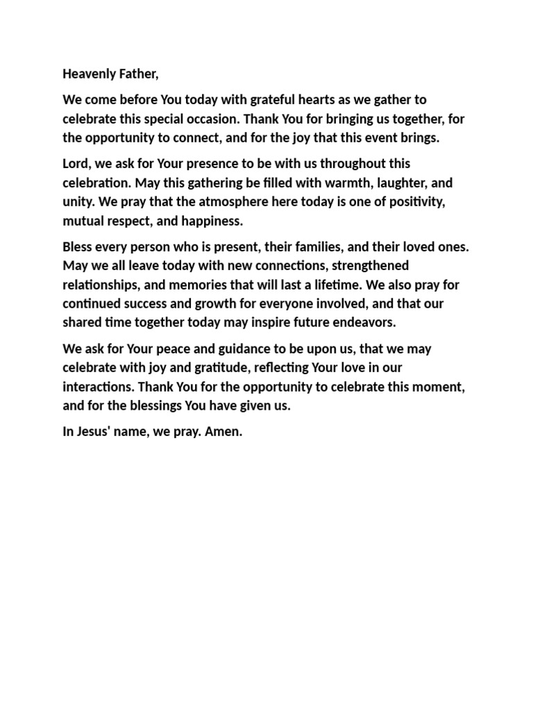 Opening Party Prayer | PDF