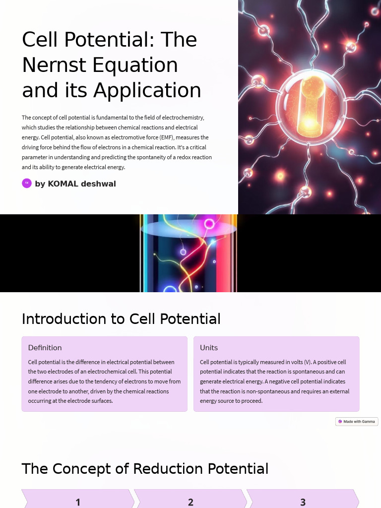 Cell Potential The Nernst Equation and Its Application | PDF ...