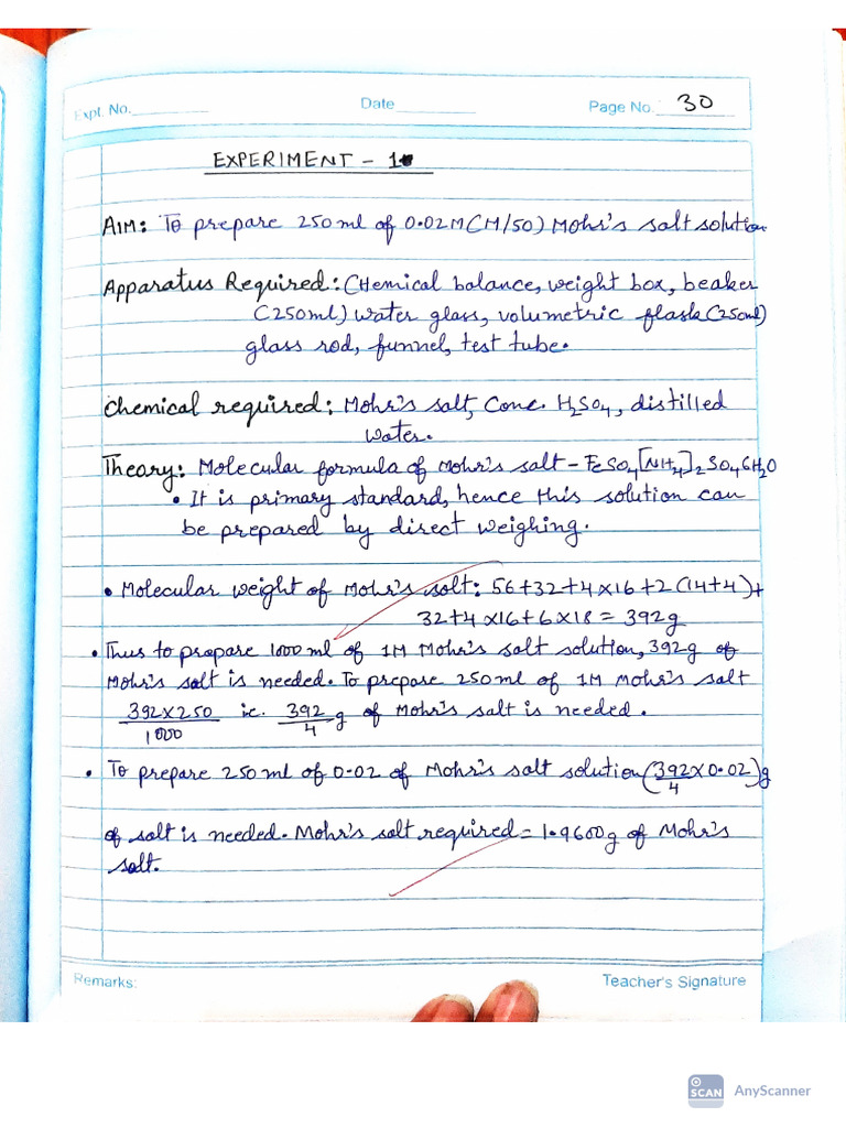 Chemistry Practical File | PDF