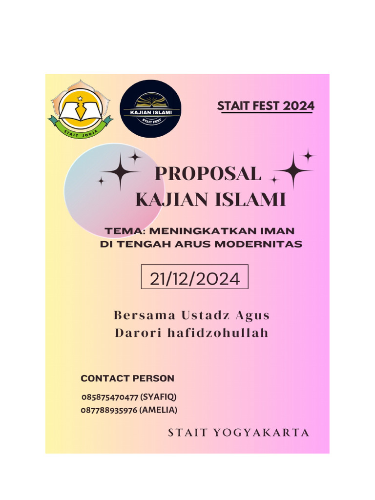 Proposal Kegiatan Kajian Islami Stait Fest | PDF
