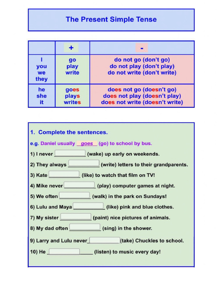 Review Present Simple + Continuous | PDF
