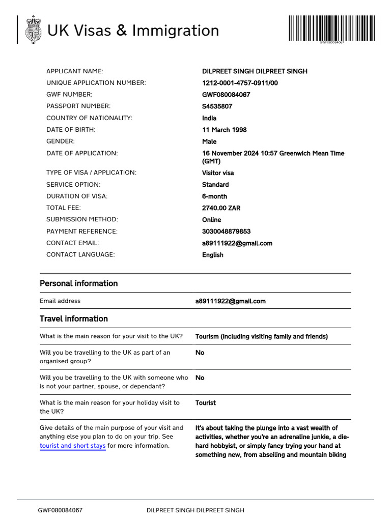 UK Visas & Immigration: Personal Information | PDF | Travel Visa | Passport