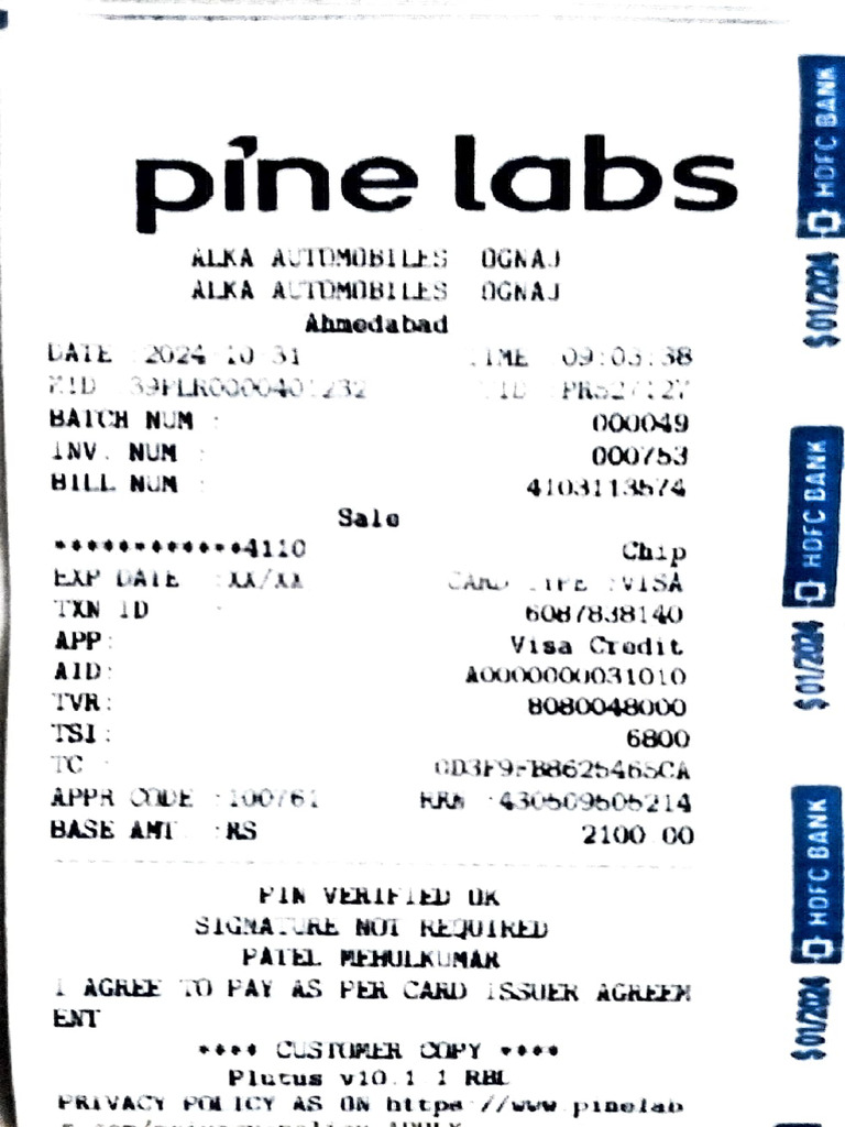 Transaction Receipt for Fuel Purchase | PDF