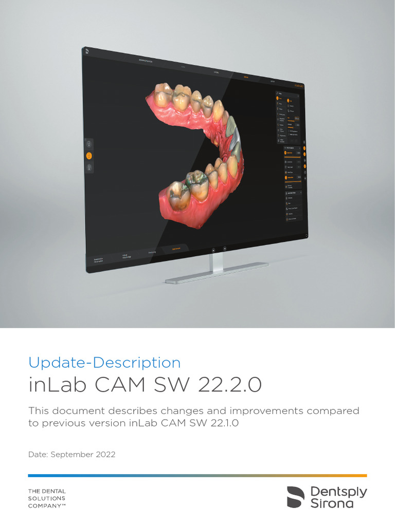 LAB Document Update Description Inlab CAM SW 22 2 en | PDF