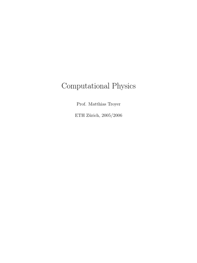 Computational Physics | PDF | Numerical Analysis | Differential Equations