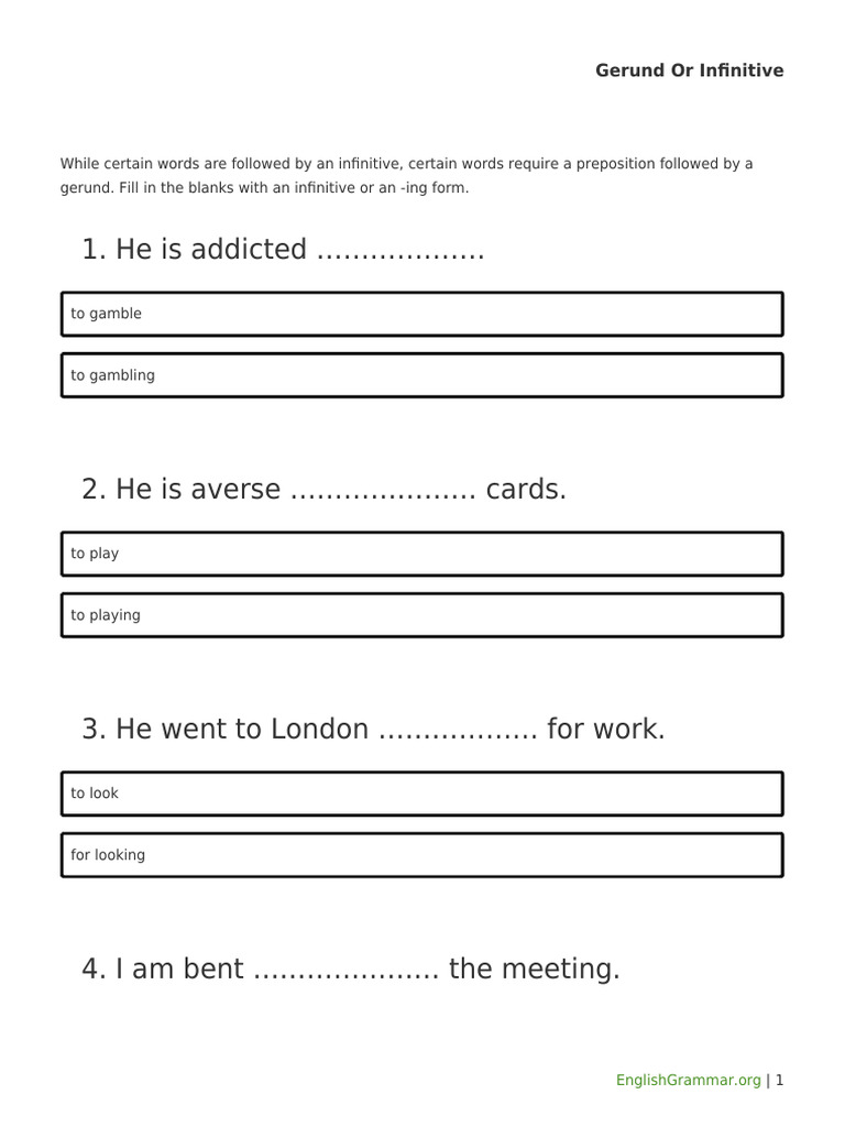 Gerund or Infinitive | PDF