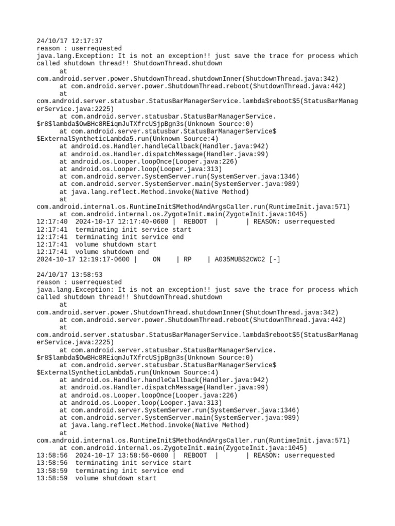 Power Off Reset Reason Backup | PDF | Thread (Computing) | Java (Programming Language)