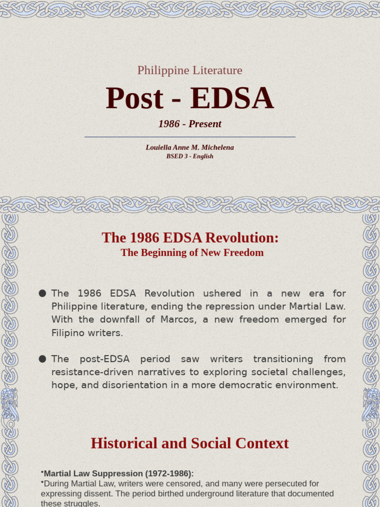 Post Edsa Lit | PDF | Philippines | Political Science