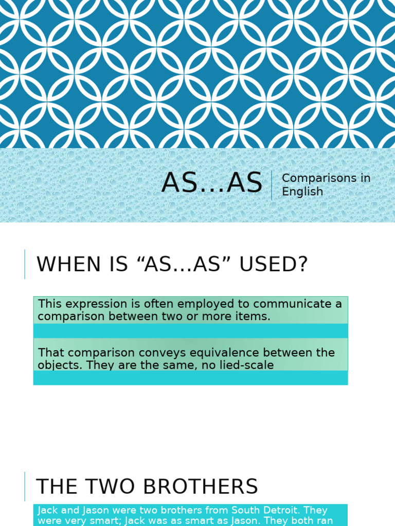 Understanding "As...As" Comparisons in English | PDF