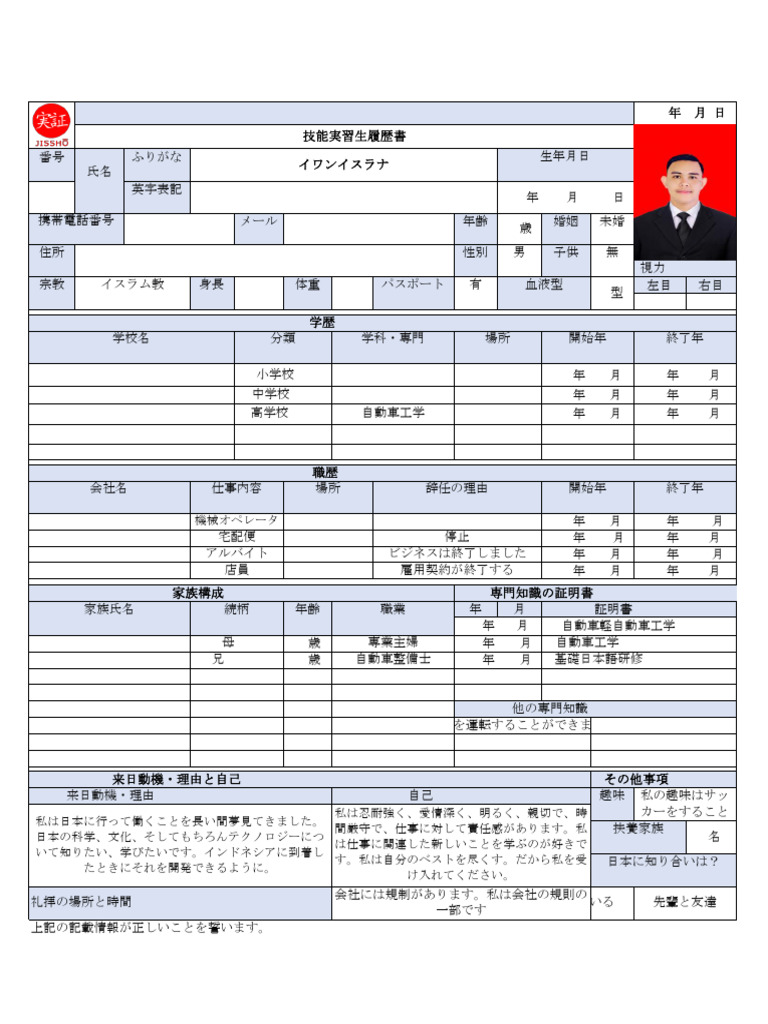 CV Magang Iwan | PDF