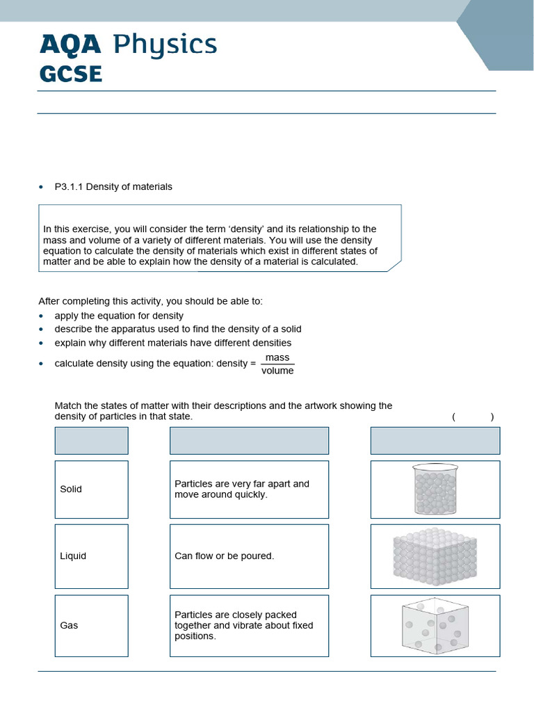 10 - Density Practice Questions | PDF | Density | Gases