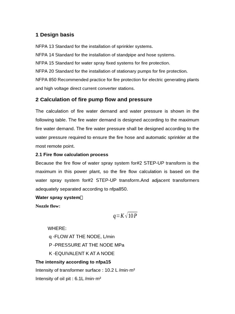 Fire Protection System Design and Calculations | PDF | Fire Sprinkler ...
