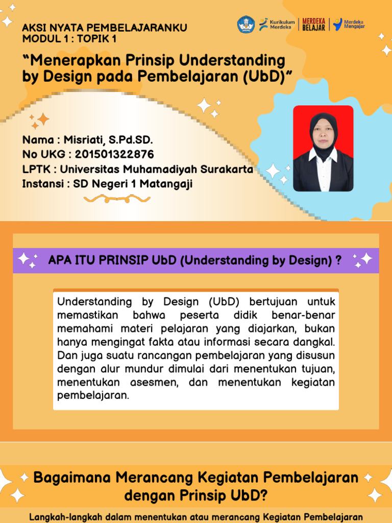 AKSI NYATA Modul 1 Topik 1 Pembelajaran Dengan Prinsip UbD | PDF