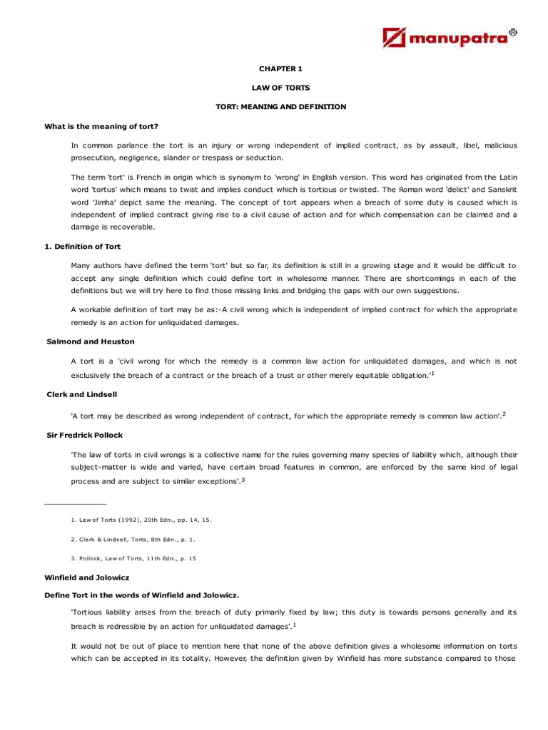 Understanding Tort Law Basics | PDF | Tort | Legal Remedy