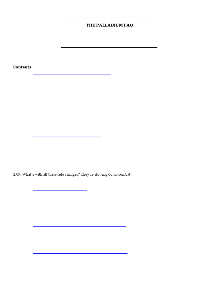 Palladium FAQ | PDF | Wizards Of The Coast | Tabletop Games