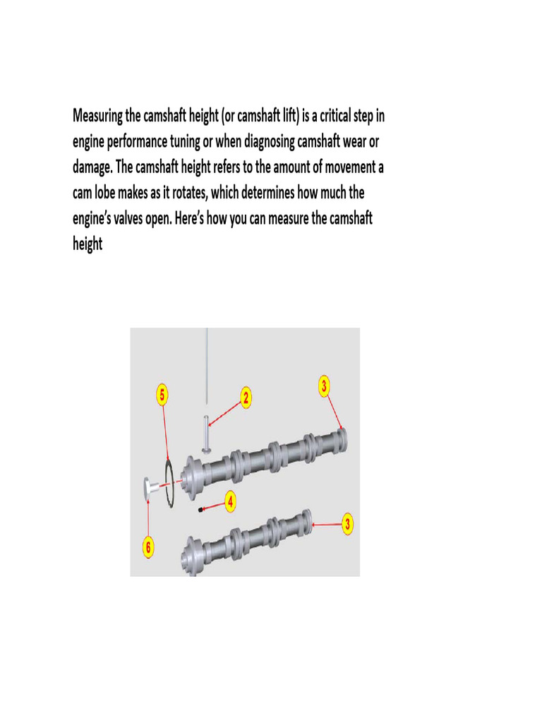 Measuring Camshaft Height with Dial Caliper | PDF | Engines | Internal ...