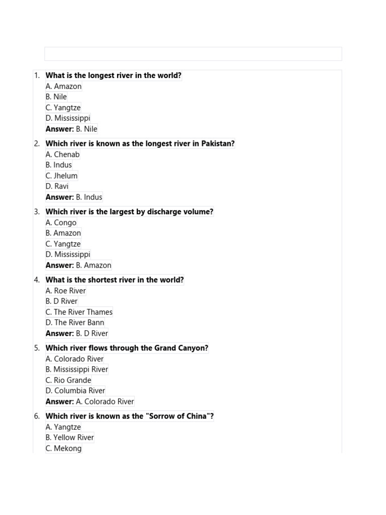 Largest and Smallest Rivers, Seas, Oceans, and Bays in The World and ...