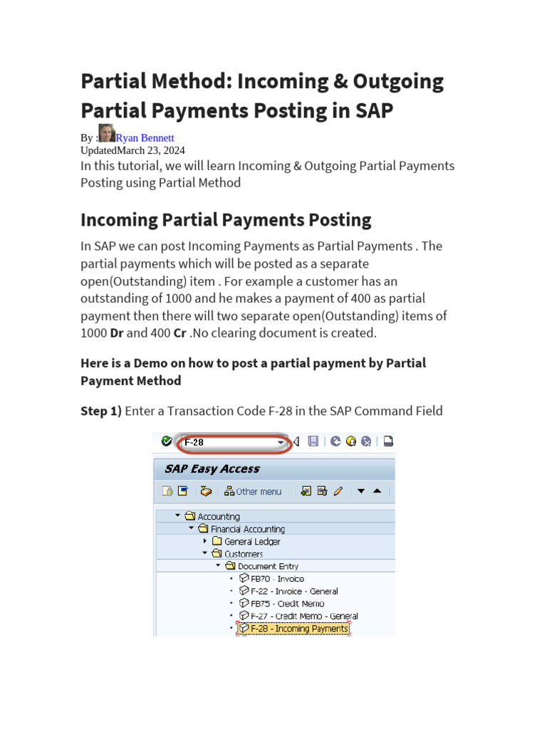 SAP Partial Payments Posting Guide | PDF | Payments | Java Virtual Machine