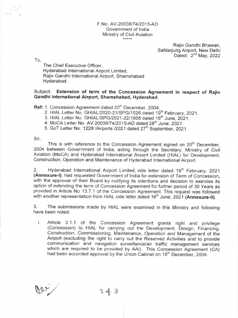 2 Extension To Concession Agreement | PDF | Aviation