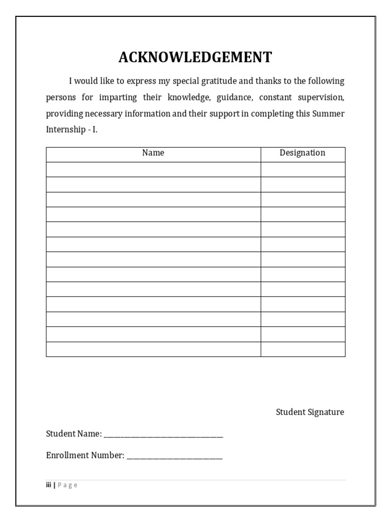 Acknowledgement | PDF