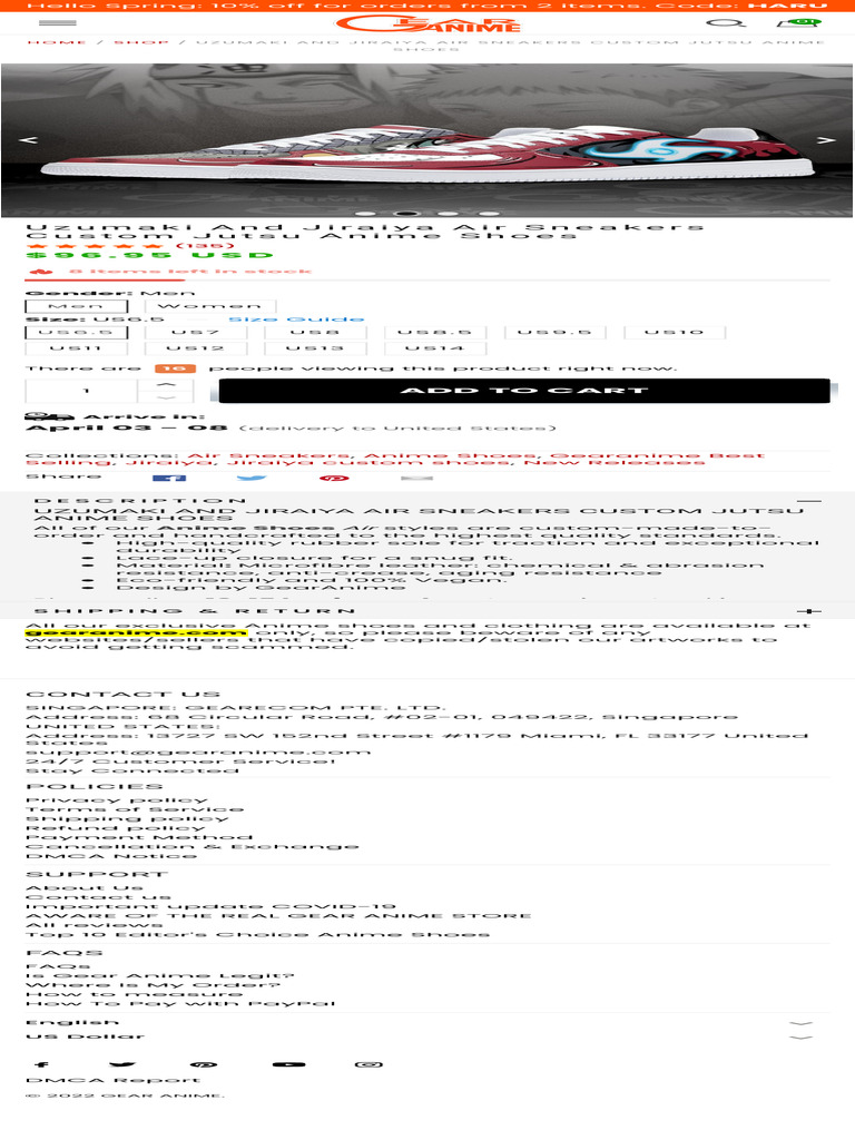 Uzumaki and Jiraiya Air Sneakers Custom Jutsu Anime Shoes - Gear Anime ...