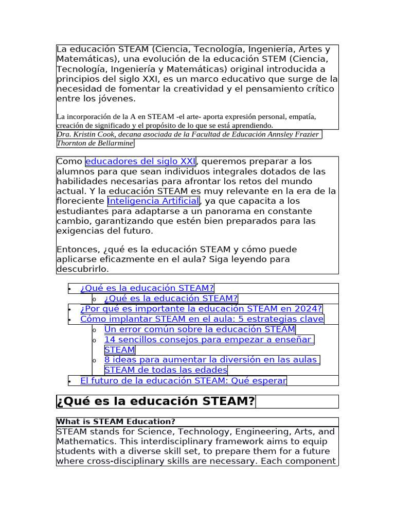 La Educación STEAM | PDF | Cognición | Science