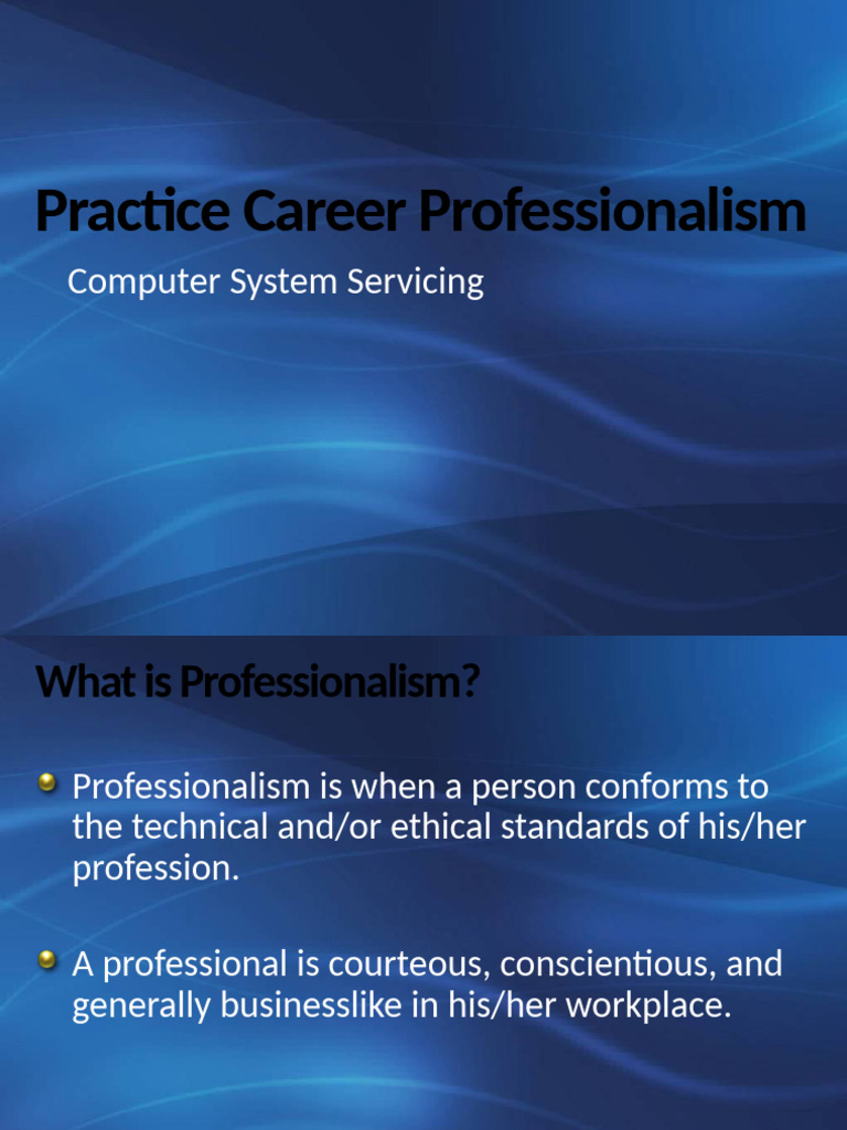 3 Practice Career Professionalism | PDF | Leadership | Profession