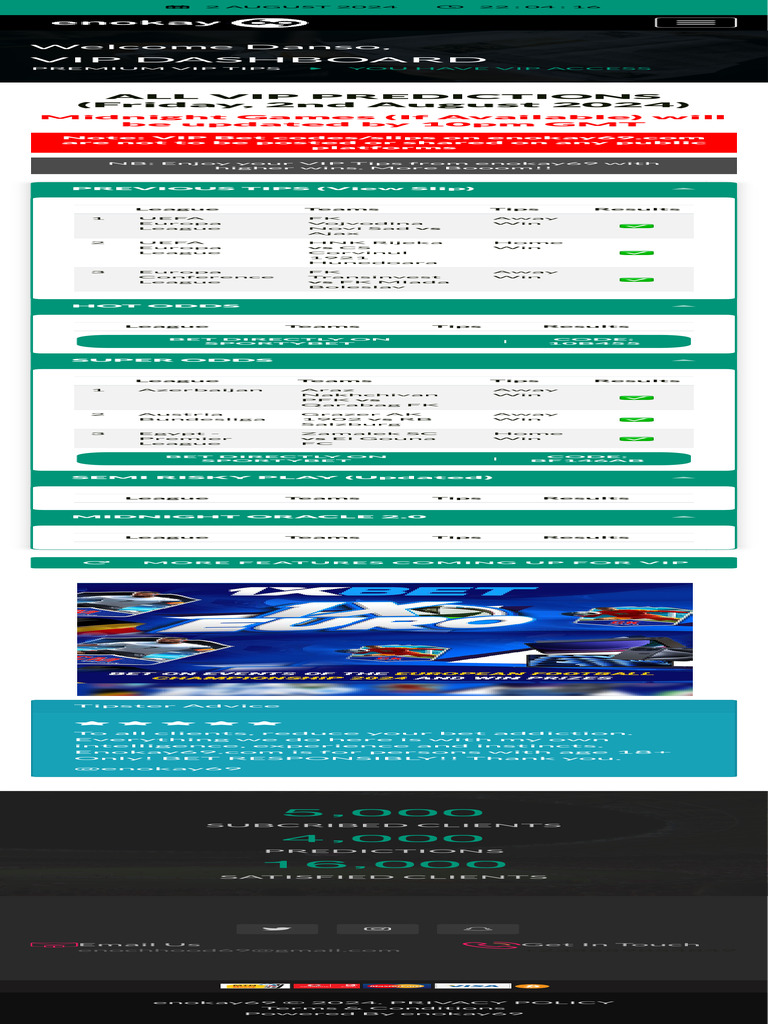 Vip Tips Enokay69 | PDF | Sports | Association Football