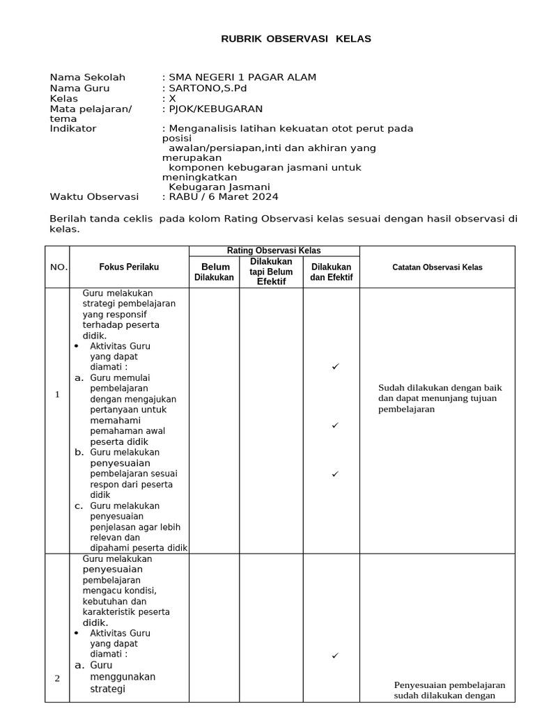 Hasil Observasi Dan Dokumentasi | PDF