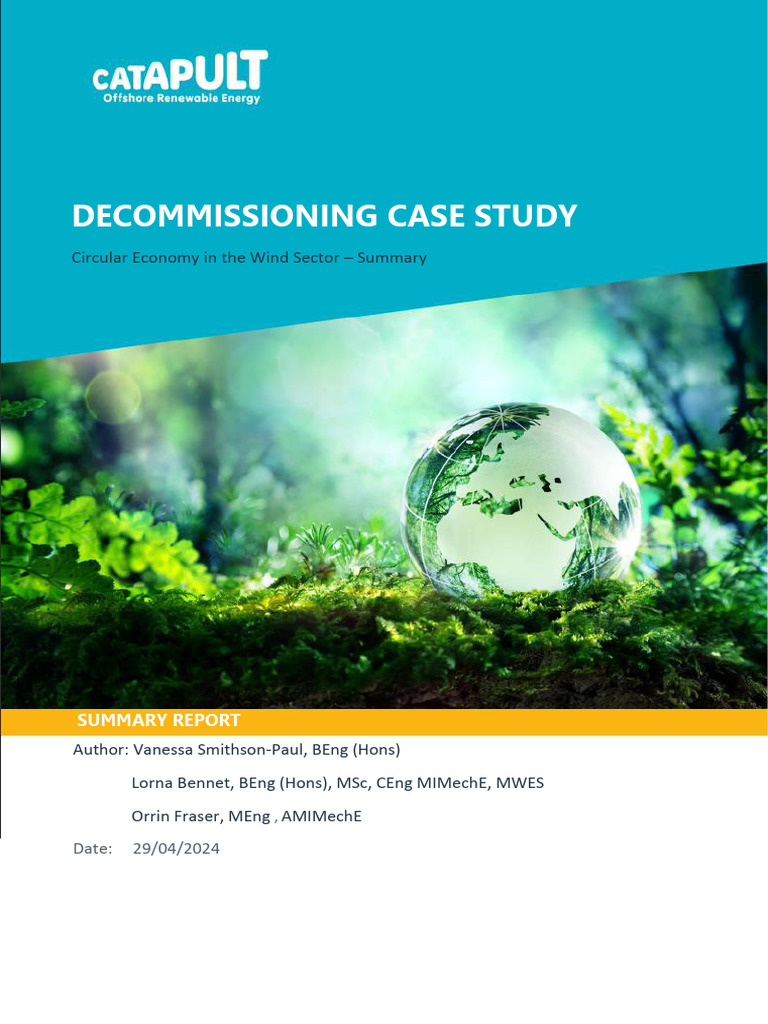 PN000660 SRT 002 - CEWS Case Study Summary Report 2 | PDF | Offshore Wind Power | Recycling