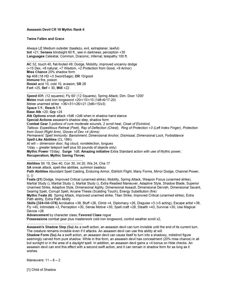 Assassin Devil CR 11 Mythic 6 | PDF