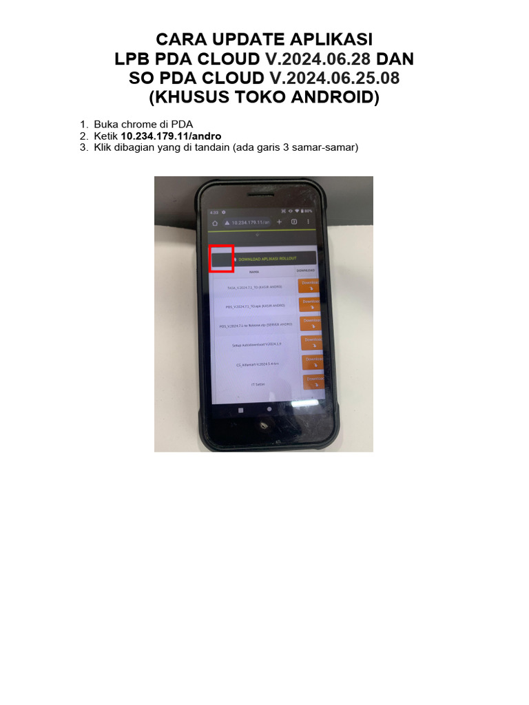 TUTORIAL UPDATE LPB PDA CLOUD Dan SO PDA CLOUD TOKO ANDROID | PDF