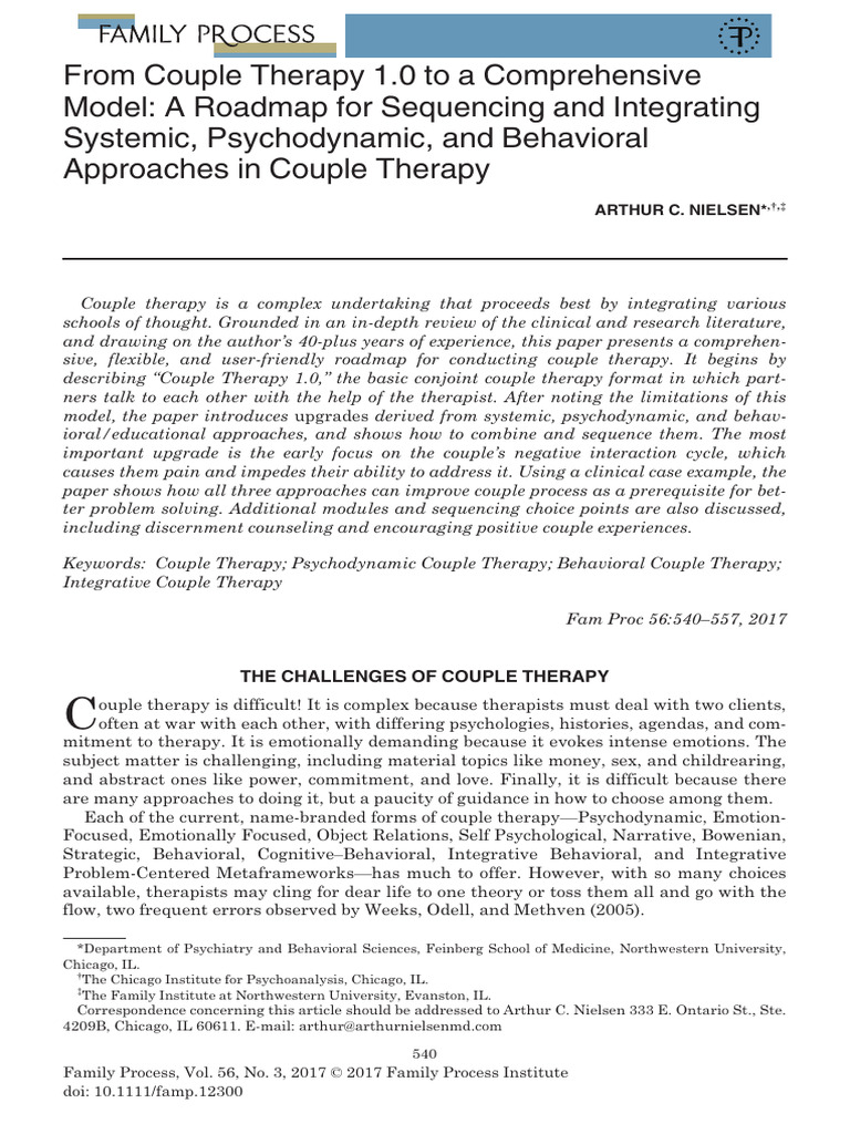 Family Process - 2017 - Nielsen - From Couple Therapy 1 0 To A ...