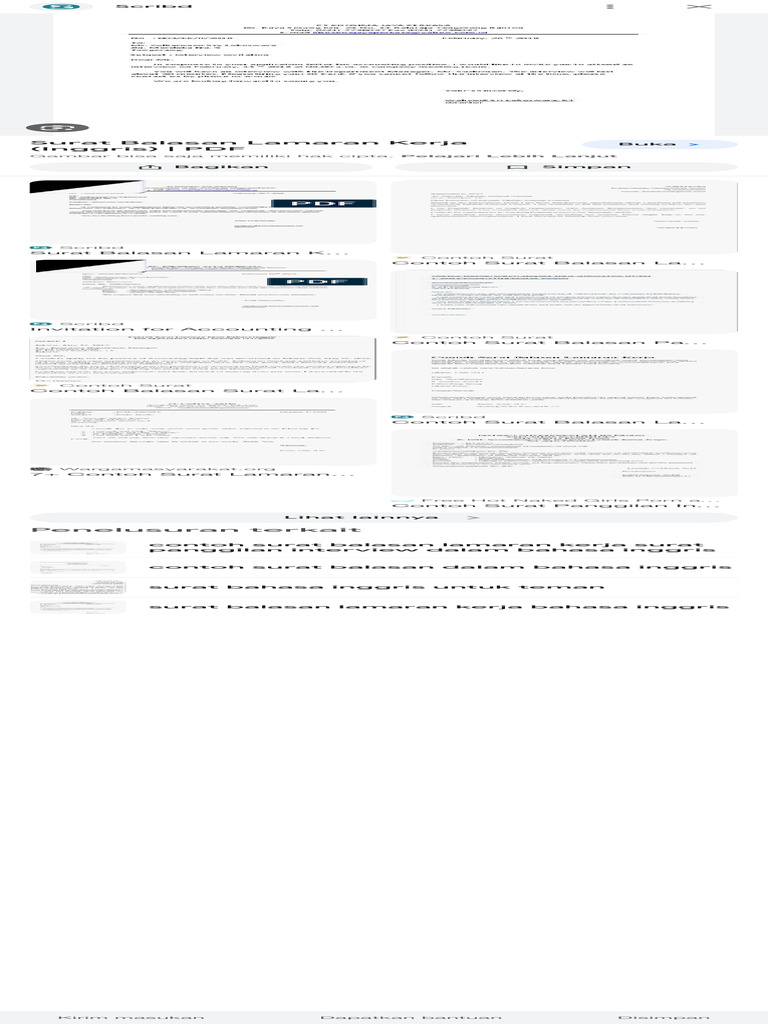 Surat Balasan Interview Bahasa Inggris | PDF