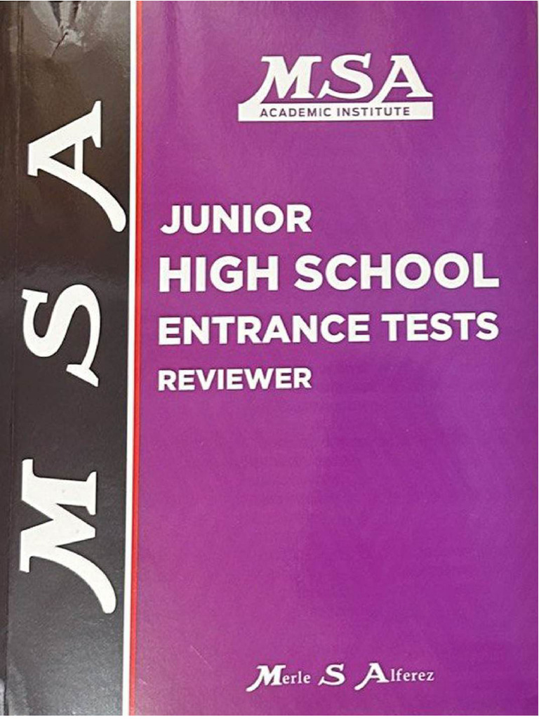 MSA Junior High School Entrance Tests Reviewer | PDF