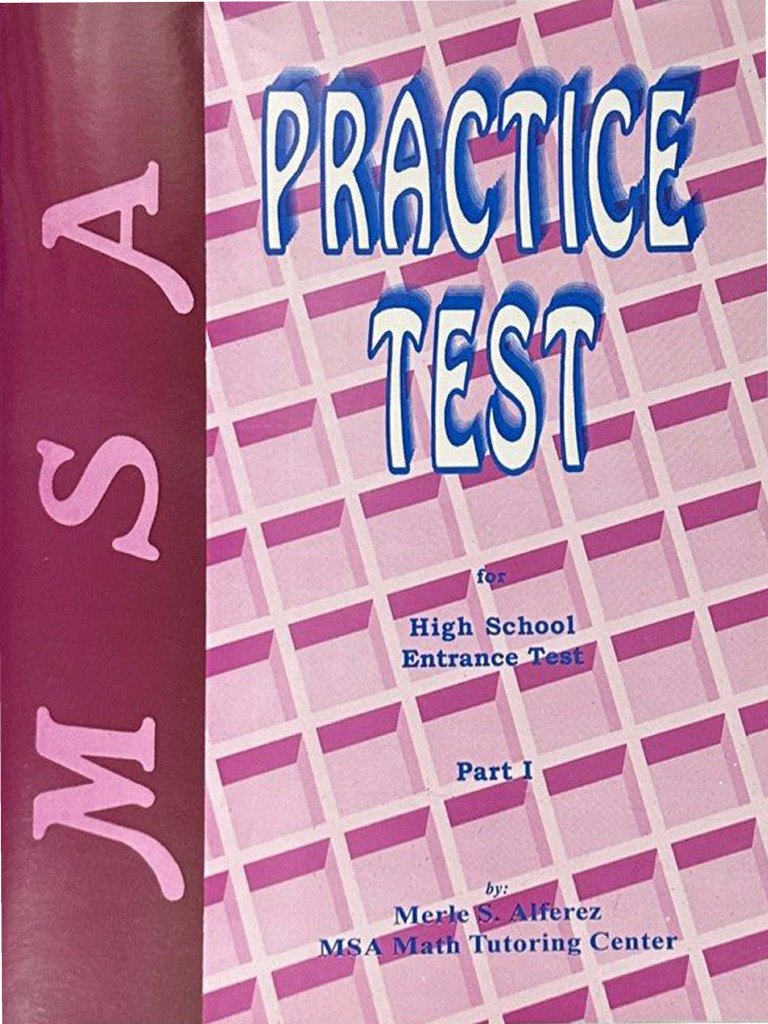 MSA Practice Test For High School Entrance Test | PDF