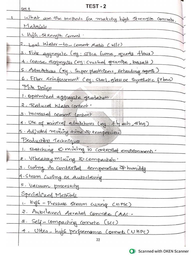 Test - Advanced Concrete Technology | PDF